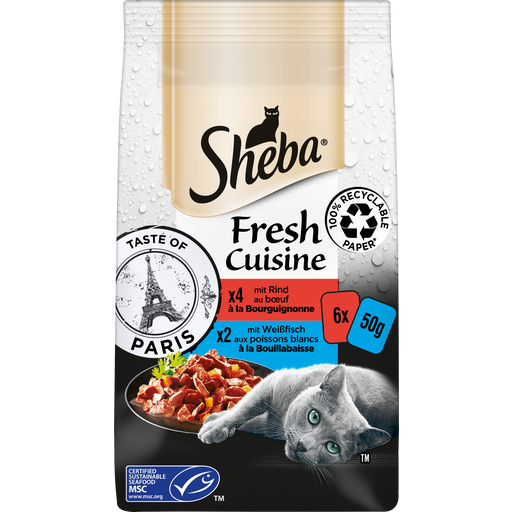 Sheba Fresh Cuisine Taste of Paris (MSC) 6x50g, 300 g - Zoolini