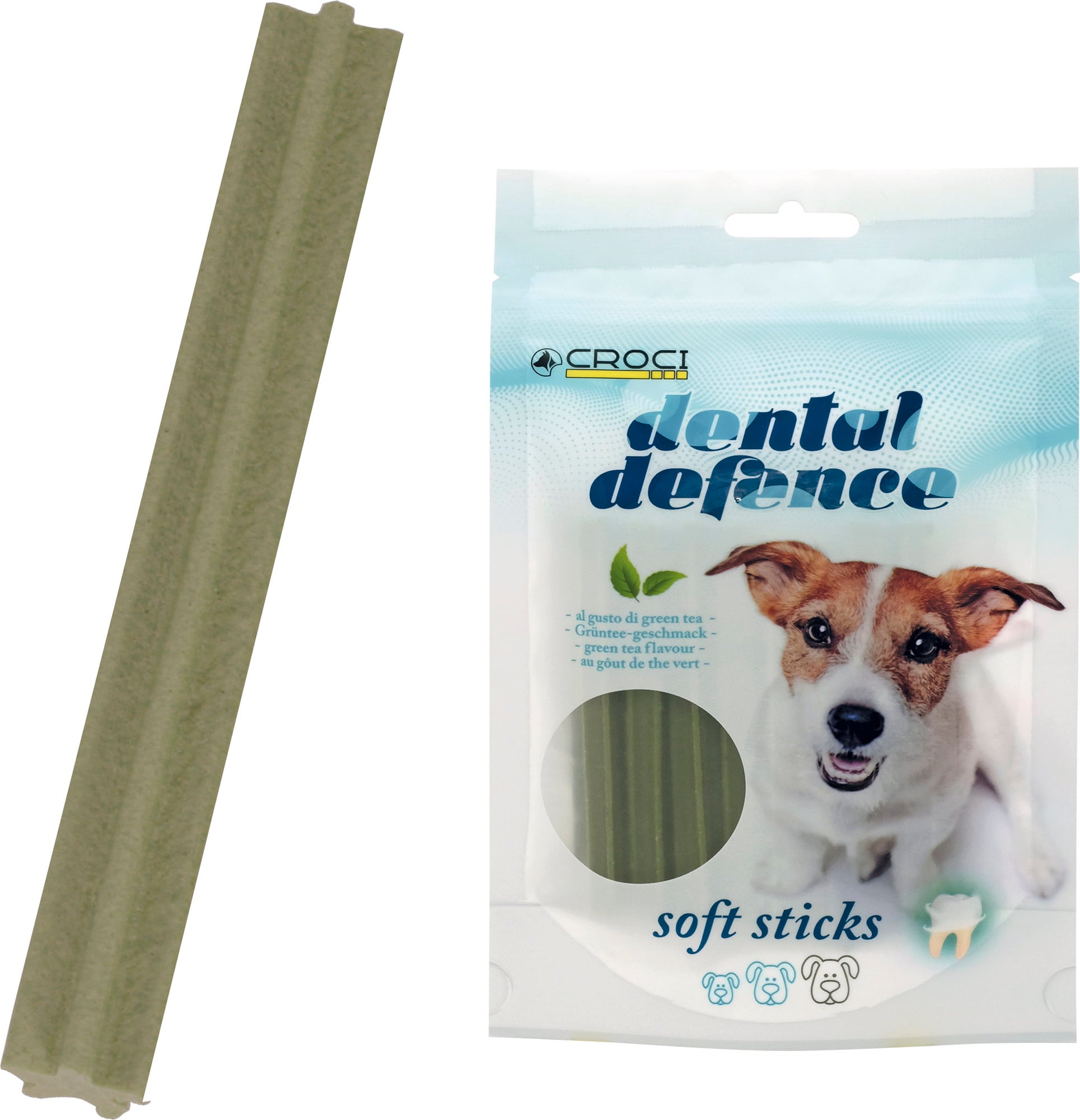 Croci Dental Defence Soft Stick Grüntee Geschmack 60g, 60 g - Zoolini